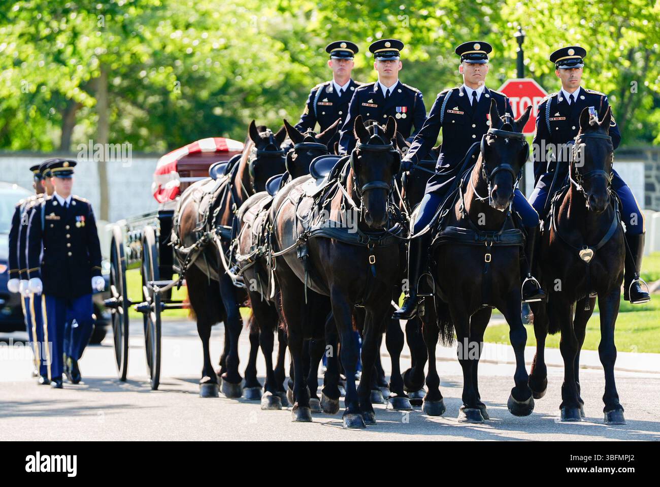 A caisson carries the remains of U.S. Army Air Force Pvt. Bernard J ...