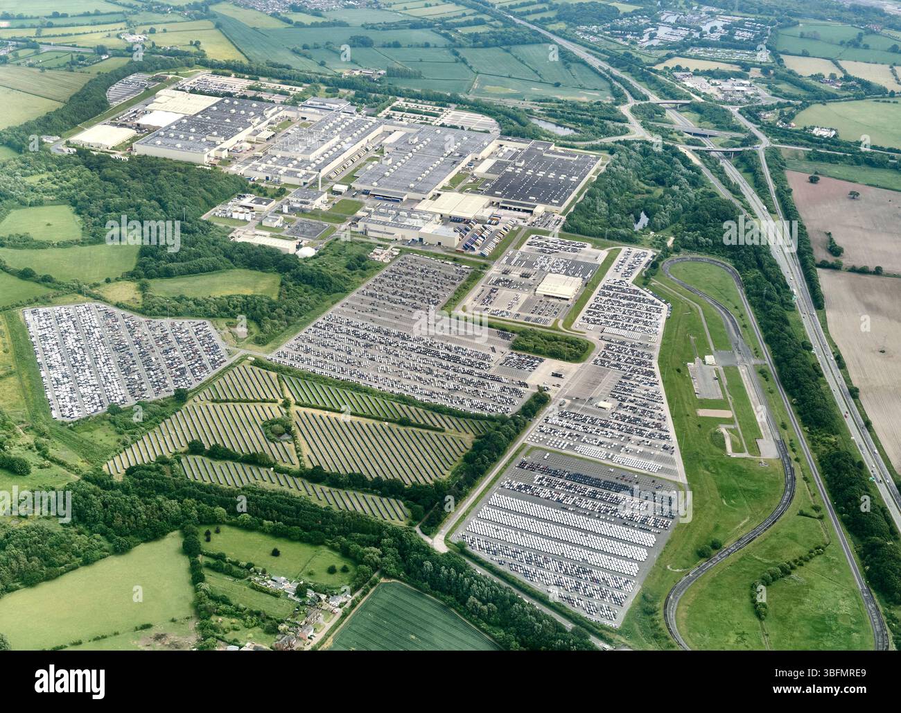 An aerial view of the Toyota Car Plant at Burnaston, near Derby, East ...