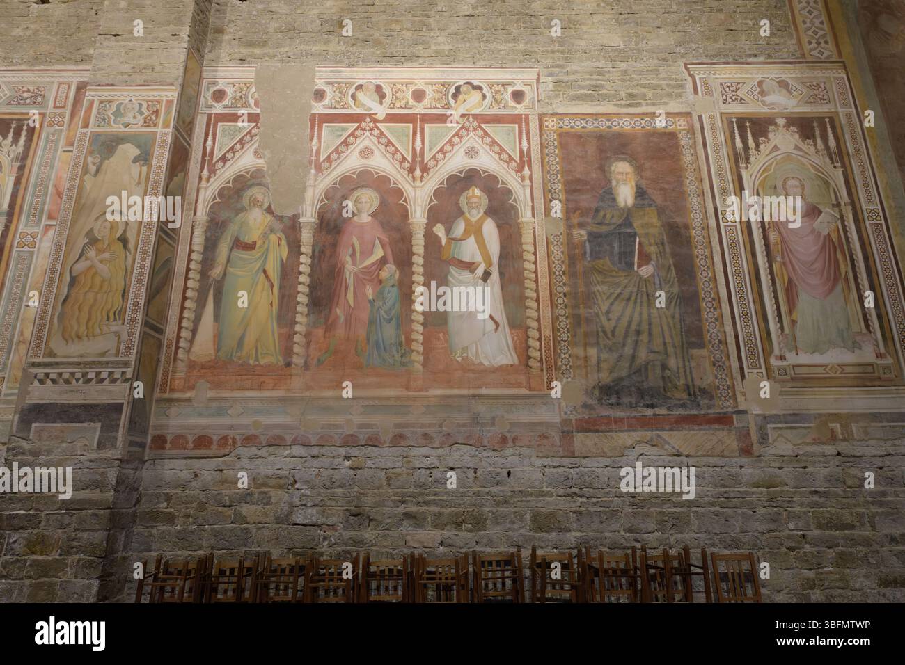 Wall frescoes in San Miniato al Monte, Florence, Italy, depicting ...