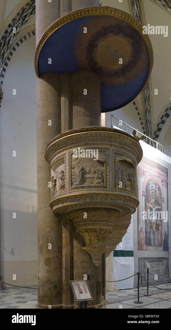 Marble pulpit in Santa Maria Novella, Florence, Italy, designed by ...
