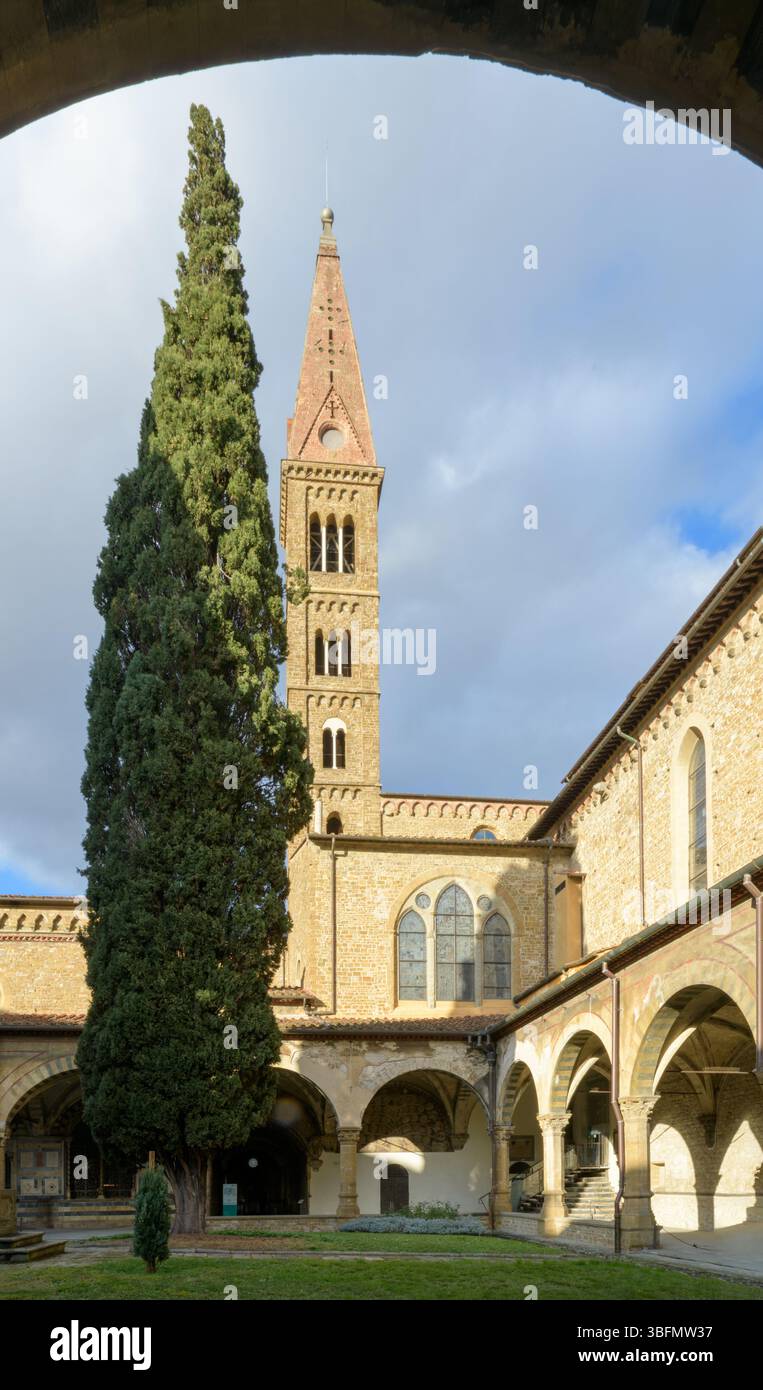 Bell tower and cloister of Santa Maria Novella, Florence, Italy ...