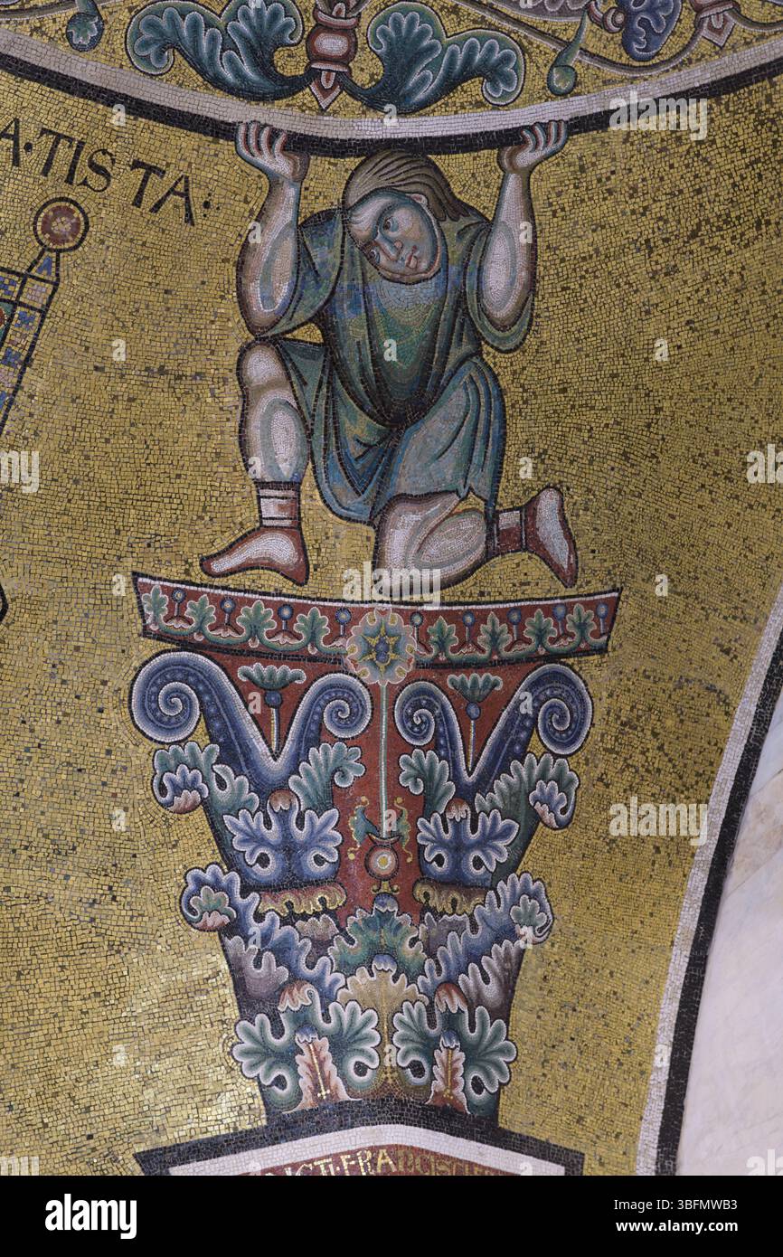 Mosaic telamon figure in florence baptistery apse vault hi-res stock ...