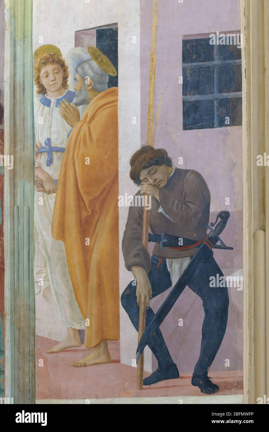 Filippino Lippi's fresco 'Saint Peter Freed from Prison' in the ...