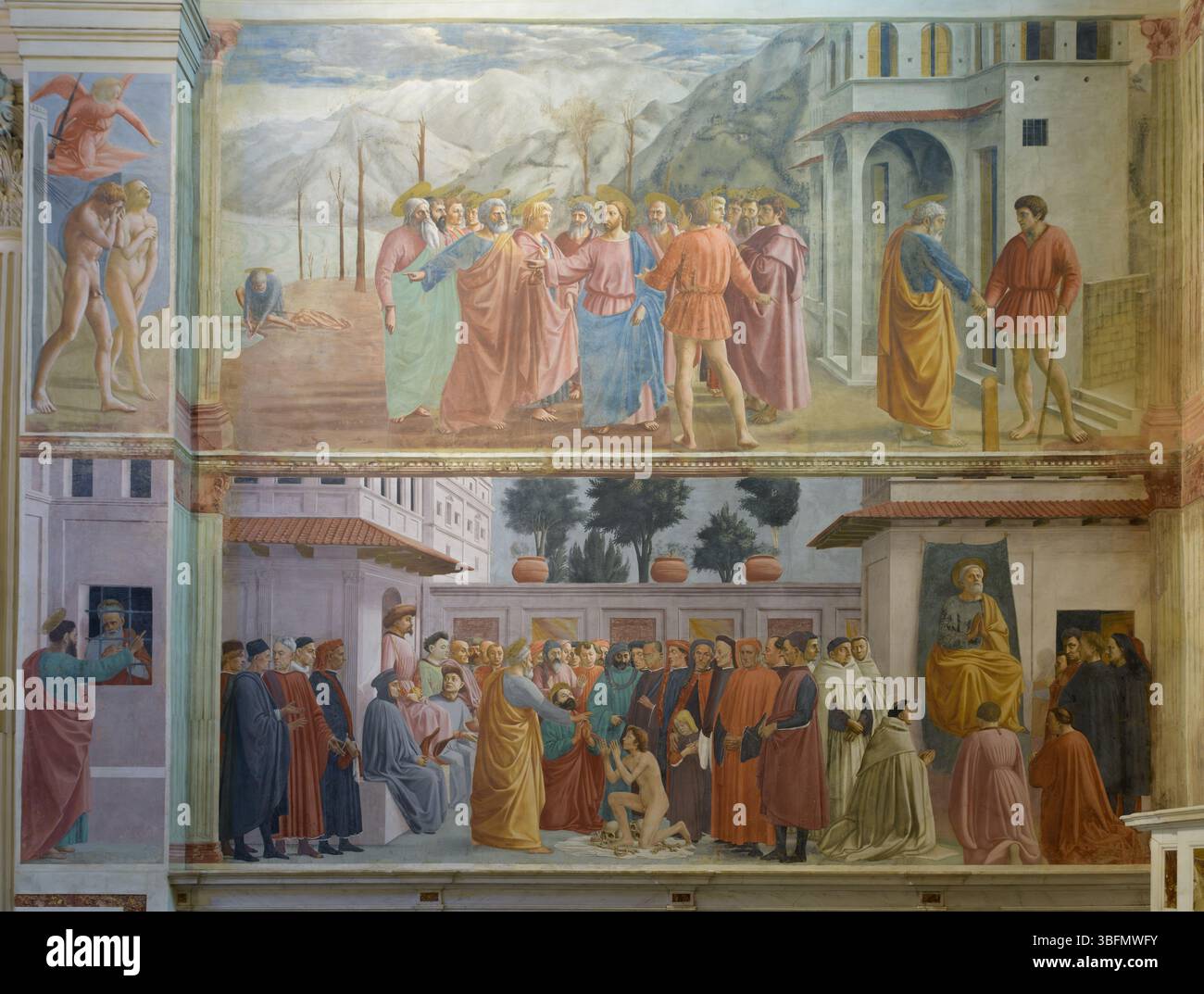 Masaccio's fresco 'Tribute Money' and Masaccio-Lippi's 'Raising of ...