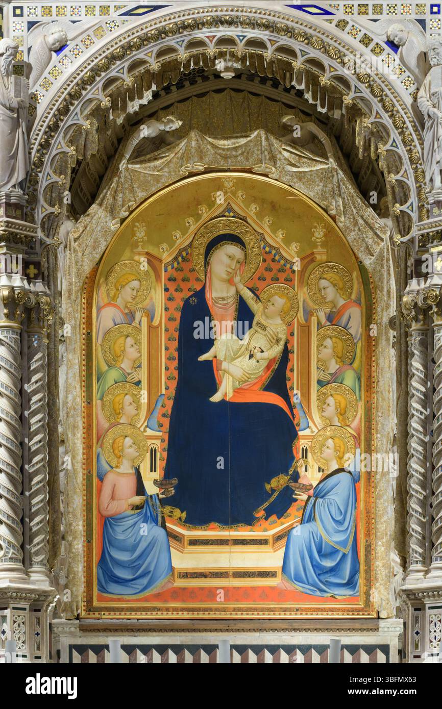 Painting of Madonna and Child Enthroned with angels by Bernardo Daddi ...