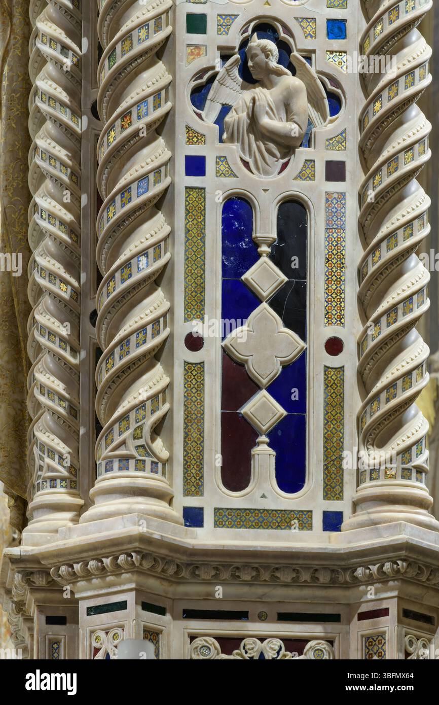 Tabernacle base with marble panels and angel relief hi-res stock ...