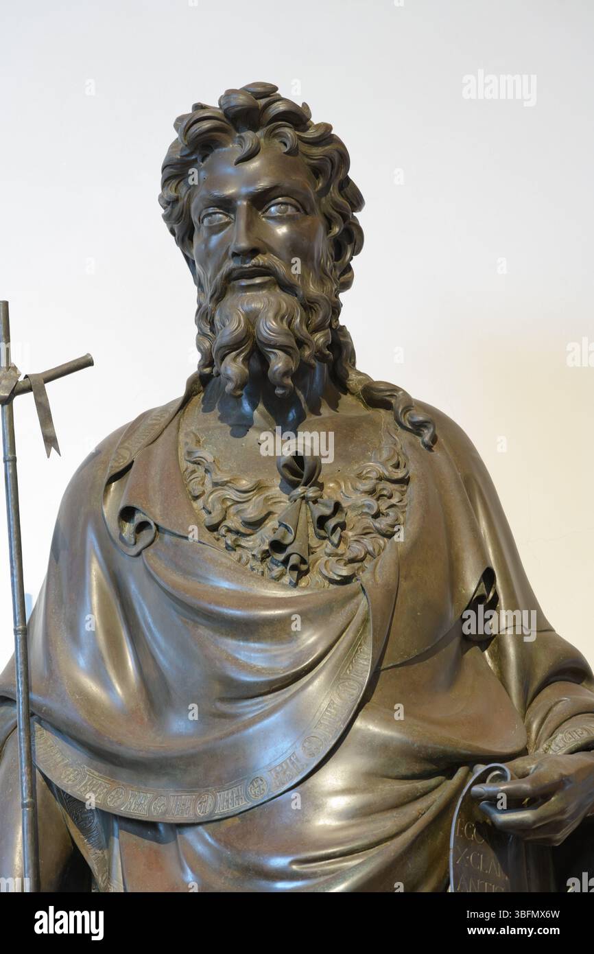 Bronze statue of Saint John the Baptist by Lorenzo Ghiberti, 1412-1416 ...