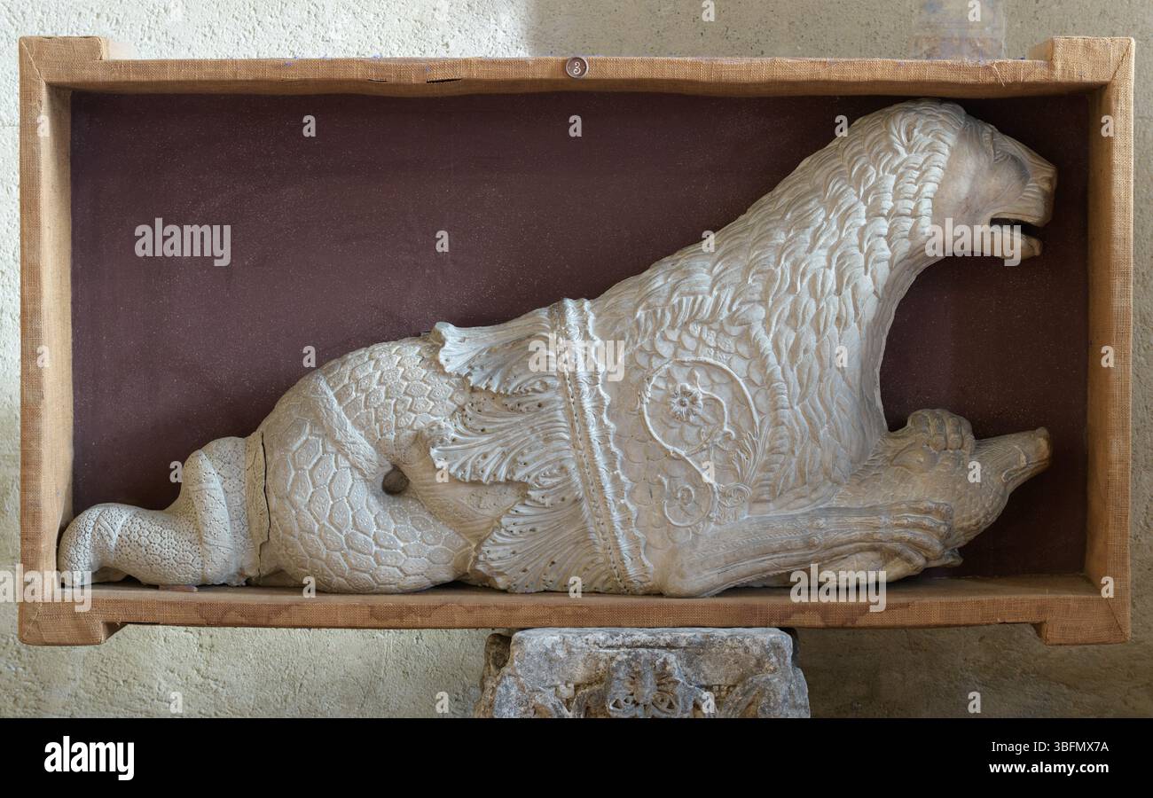 Marble sculpture of a sea creature in fondazione salvatore romano hi ...