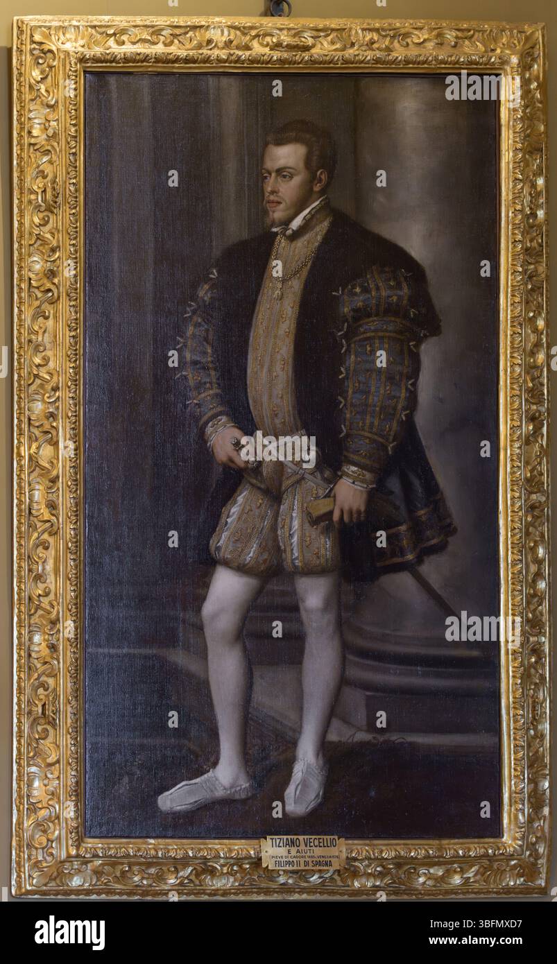 Titian, Portrait of Philip II of Spain in 16th-century attire with ...