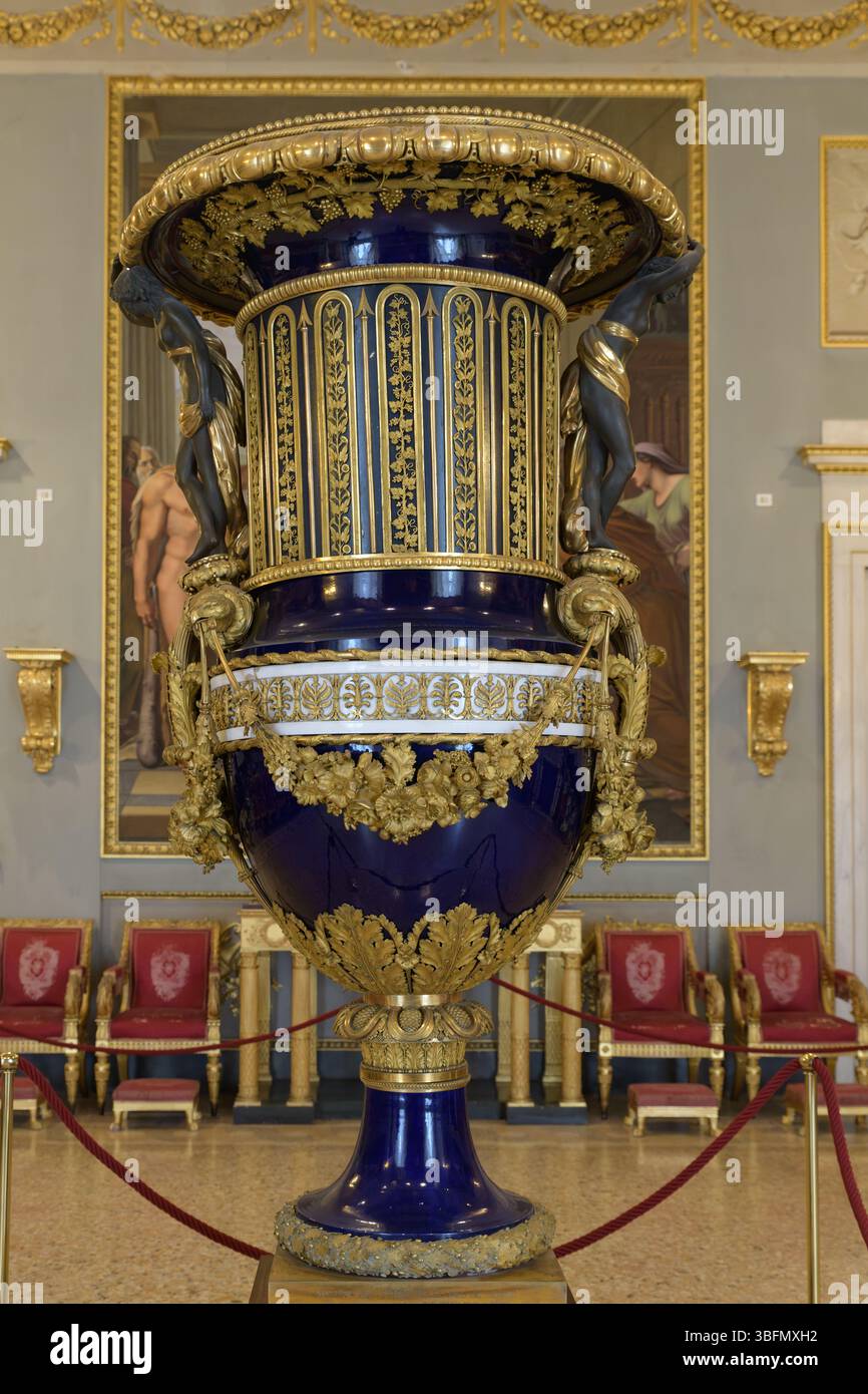 Monumental Sevres porcelain and gilt bronze vase with neoclassical ...