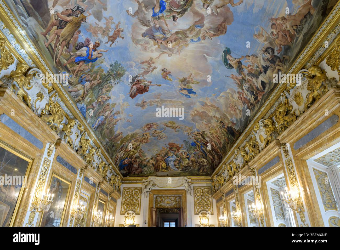 Ceiling fresco by Luca Giordano in the Gallery of Palazzo Medici Riccardi, Florence, Italy ...