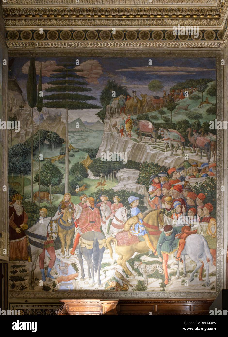 Fresco by Benozzo Gozzoli depicting Giuliano de' Medici and Patriarch ...