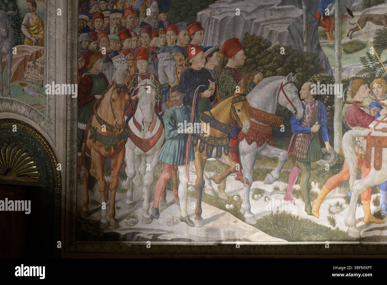 Procession of the youngest king fresco by benozzo gozzoli hi-res stock ...