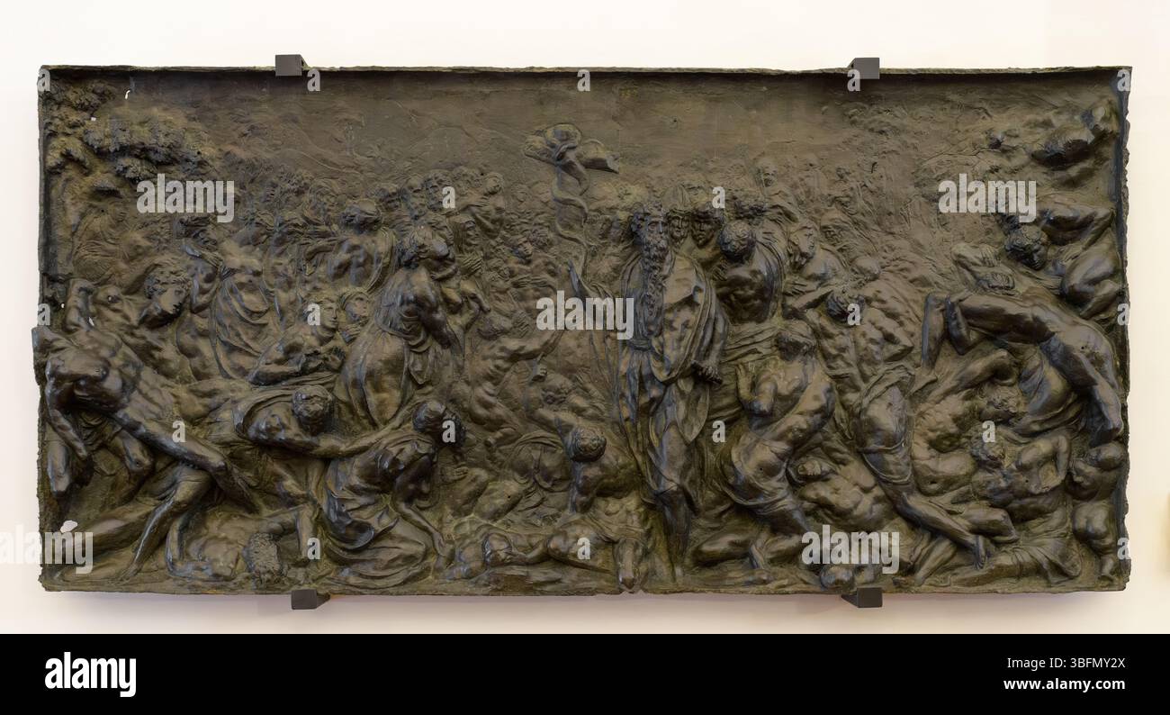 Bronze relief 'Moses and the Brazen Serpent' by Vincenzo Danti, 1559 ...