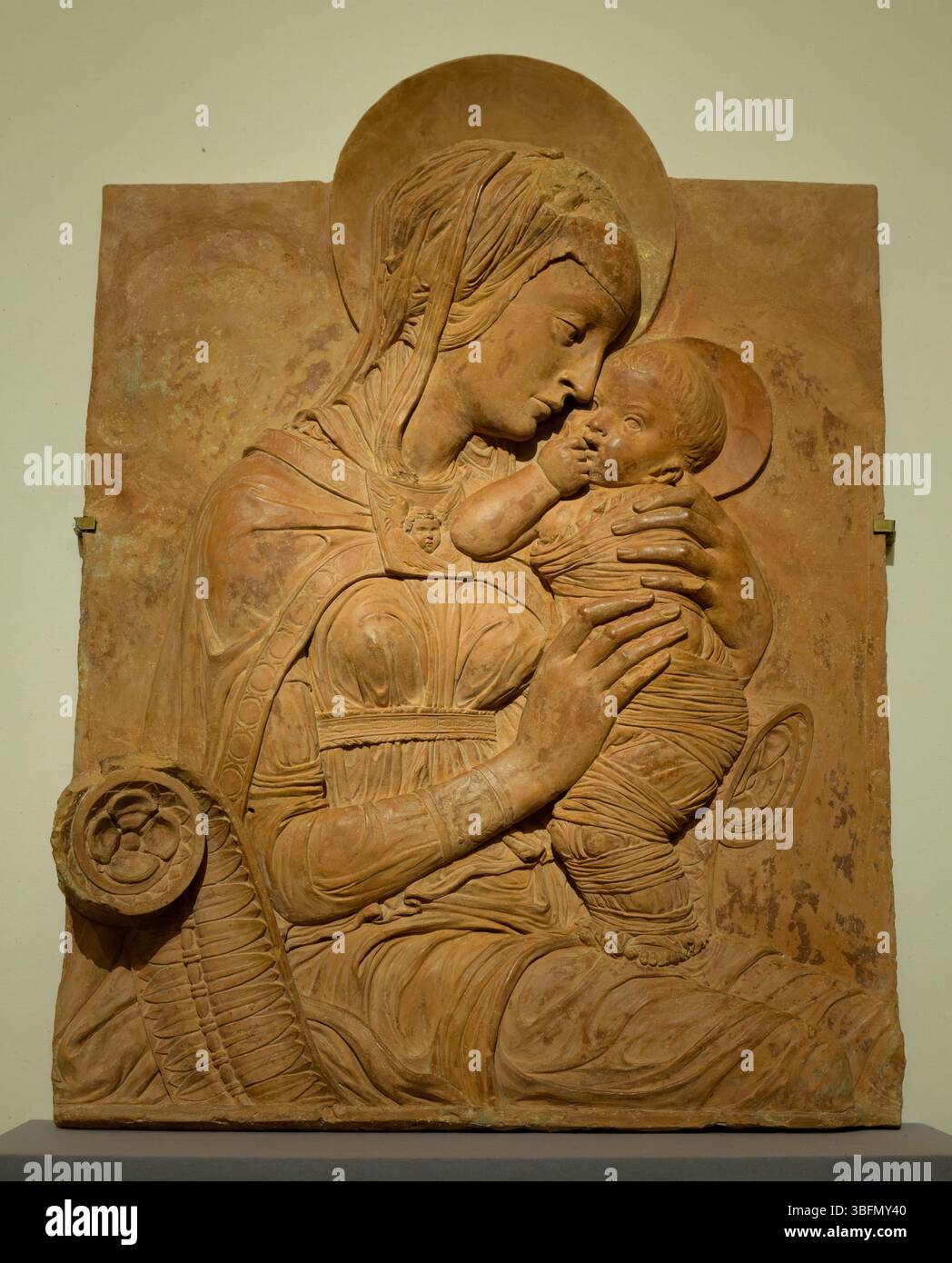 Terracotta relief 'Madonna col Bambino' by Donatello, circa 1450-1455 ...