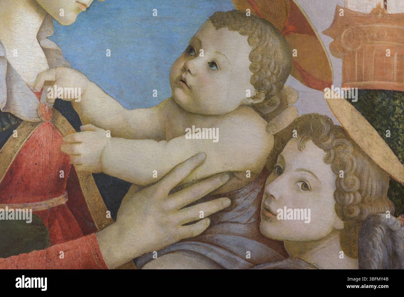 Detail of 'Madonna and Child with an Angel' by Sandro Botticelli, dated ...