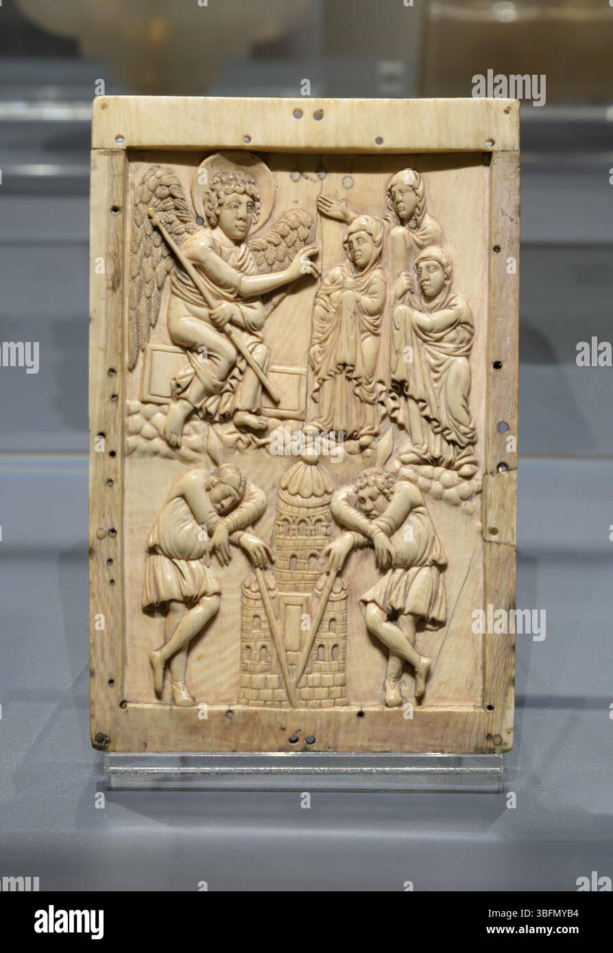 Ivory relief from a diptych with the Plous Women at the Sepulchre ...