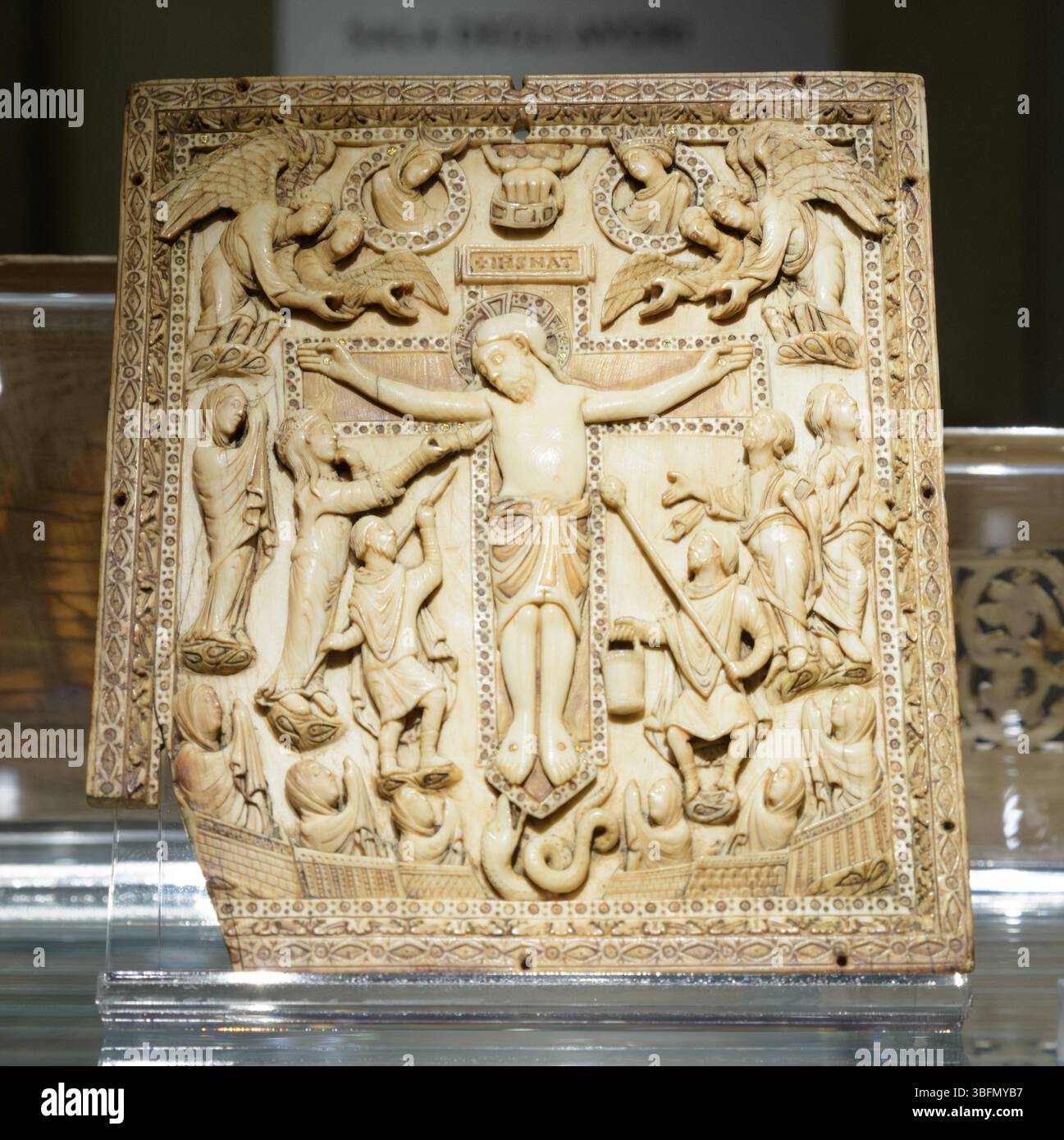 Ivory Crucifixion relief by the French school, 9th century. Carolingian ...