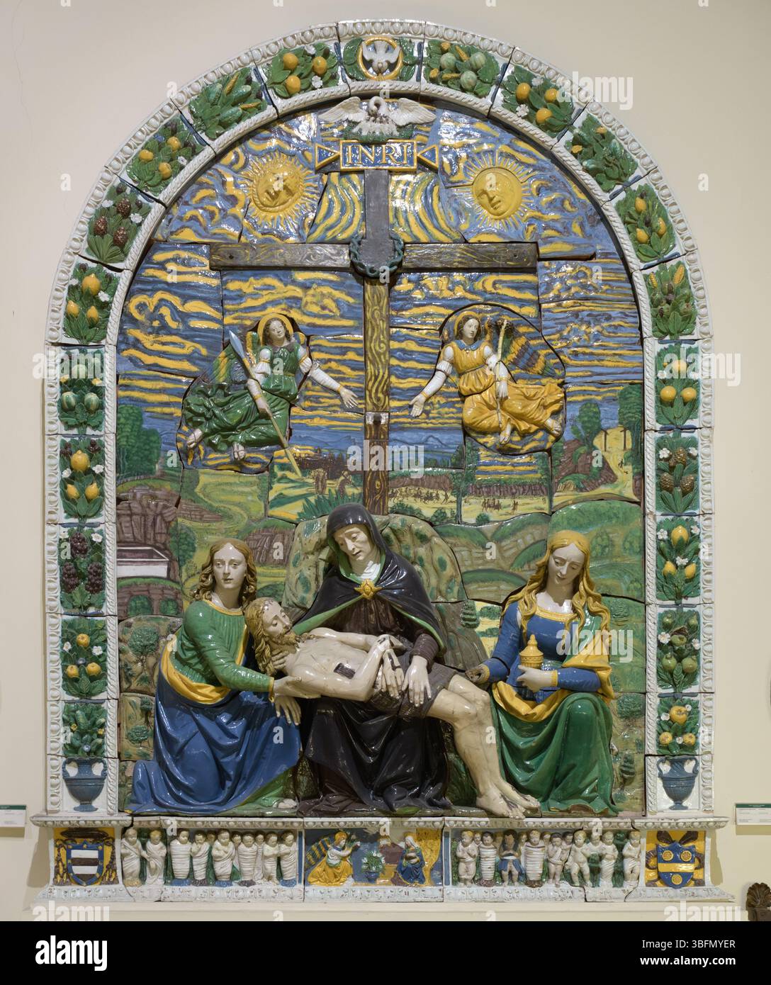 Ceramic polychrome bas-relief 'The Deposition (Pieta)' by Giovanni ...