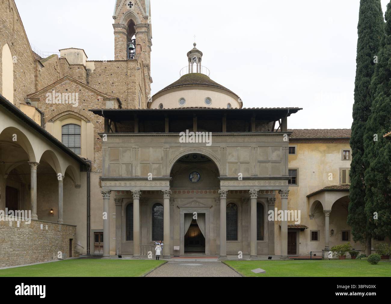 Exterior of the Pazzi Chapel in Santa Croce, Florence, designed by ...