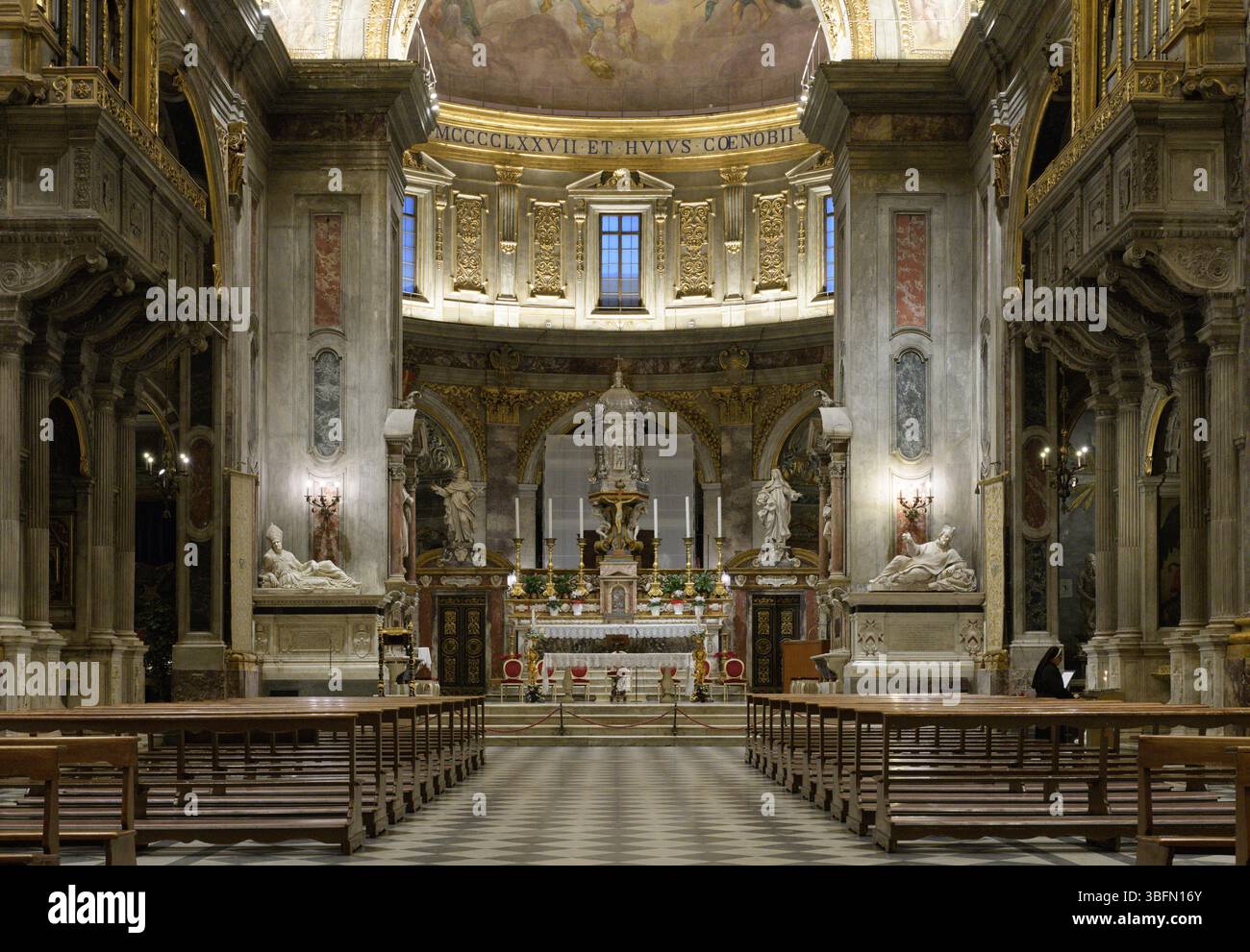 High altar and apse of Santissima Annunziata, Florence, with marble ...