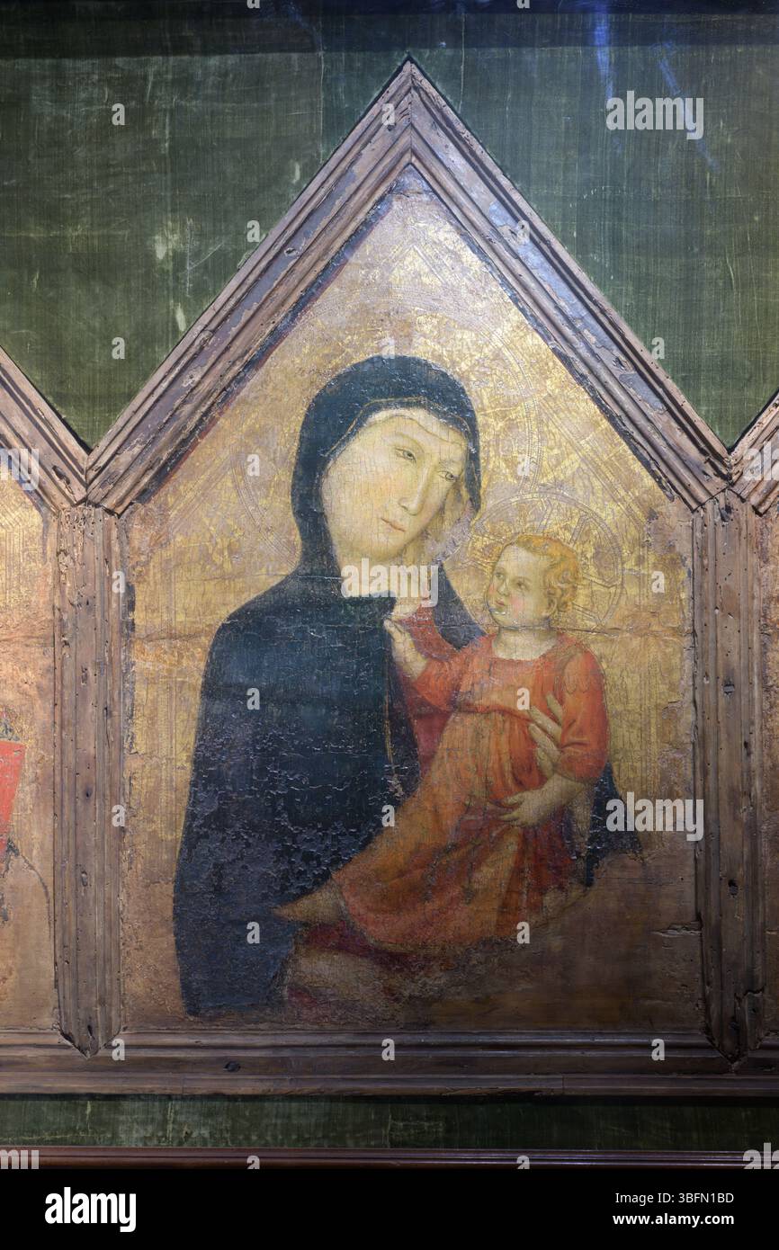 Madonna and Child between a Pope and a Bishop, attributed to Lippo di ...
