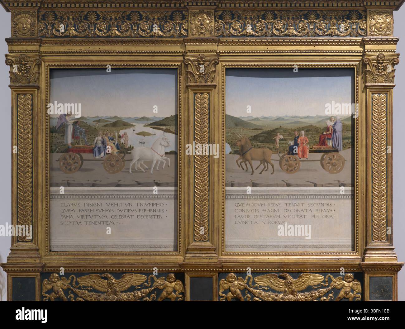 Back side of portraits of the Duke and Duchess of Urbino by Piero della ...