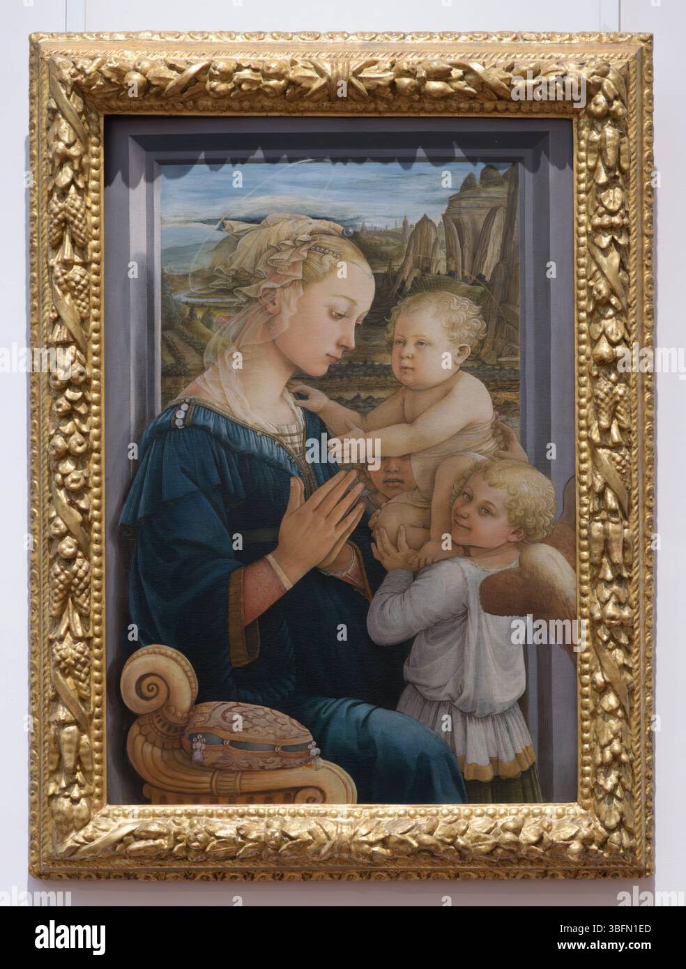 Madonna and Child by Filippo Lippi, c. 1460-1465. Tempera on panel showing the Virgin Mary in ...