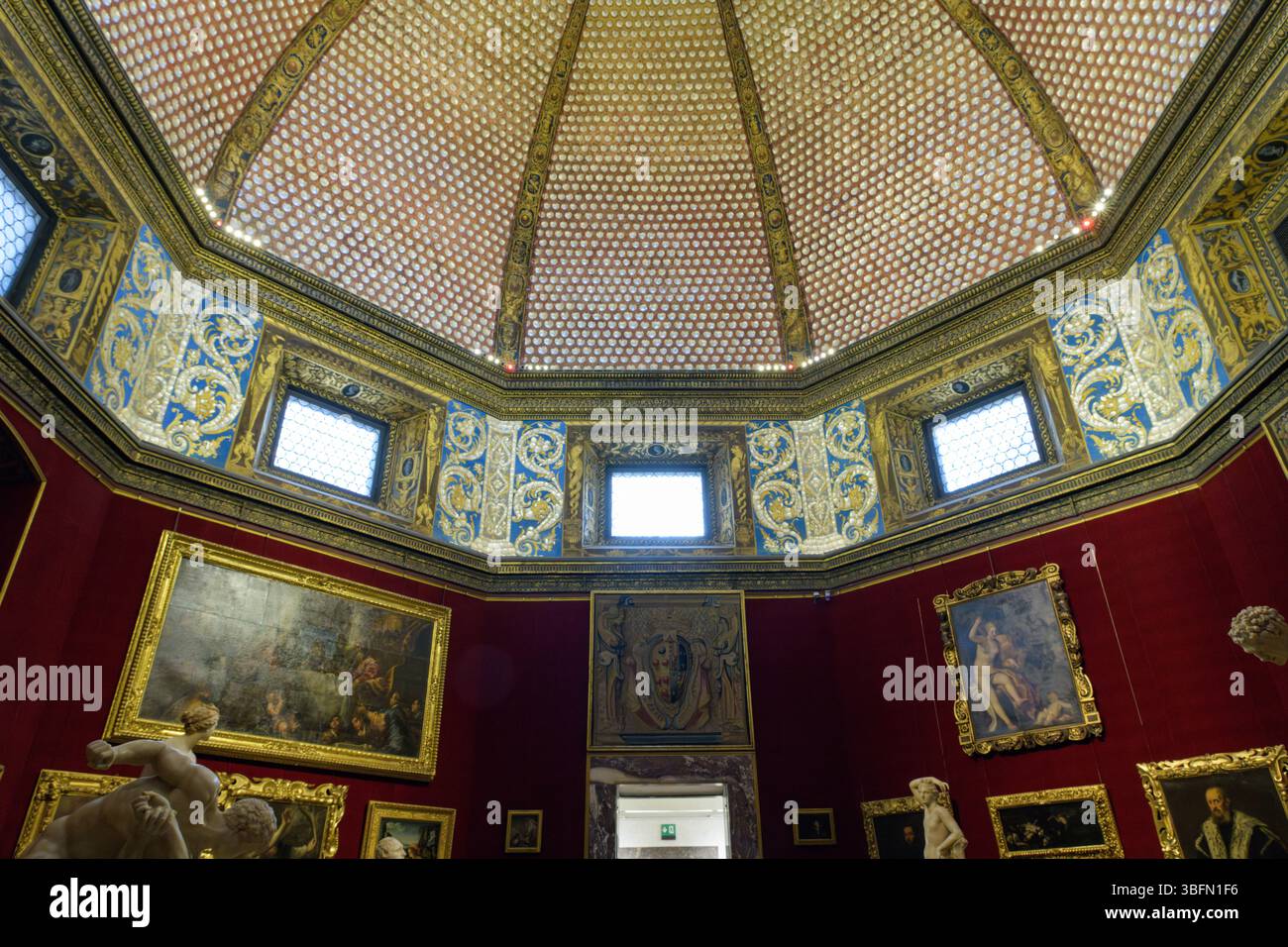 Interior view of the Tribune in the Uffizi Gallery, Florence, Italy, designed by Bernardo ...