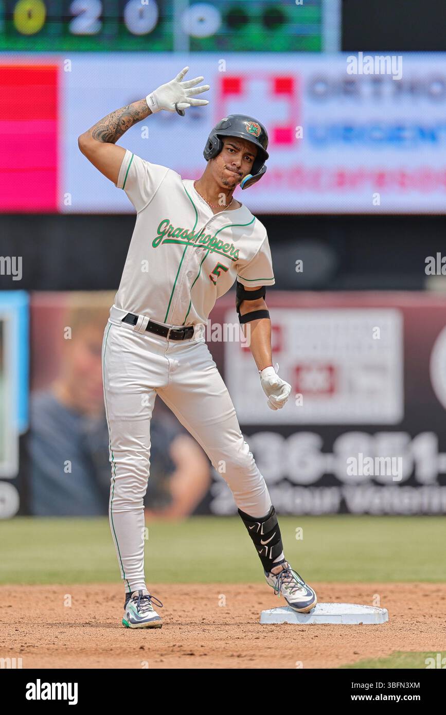 Greensboro, NC: Greensboro Grasshoppers shortstop Javier Rivas (5 ...
