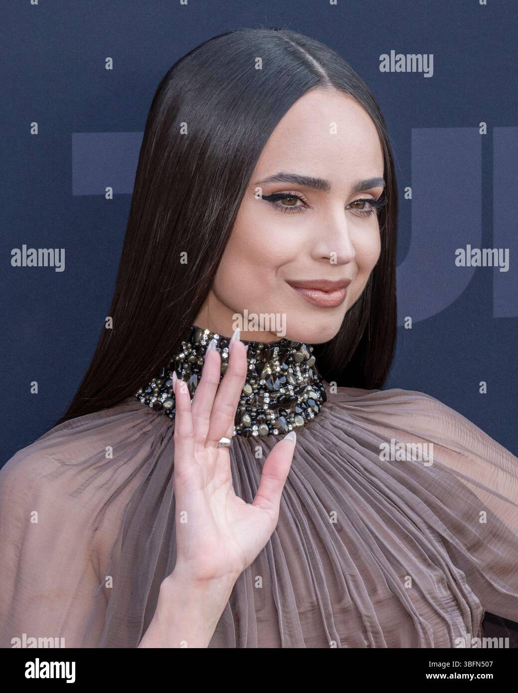 Los Angeles, California - Sofia Carson. Netflix Tudum 2025: The Live Event at KiaForum. Photo ...