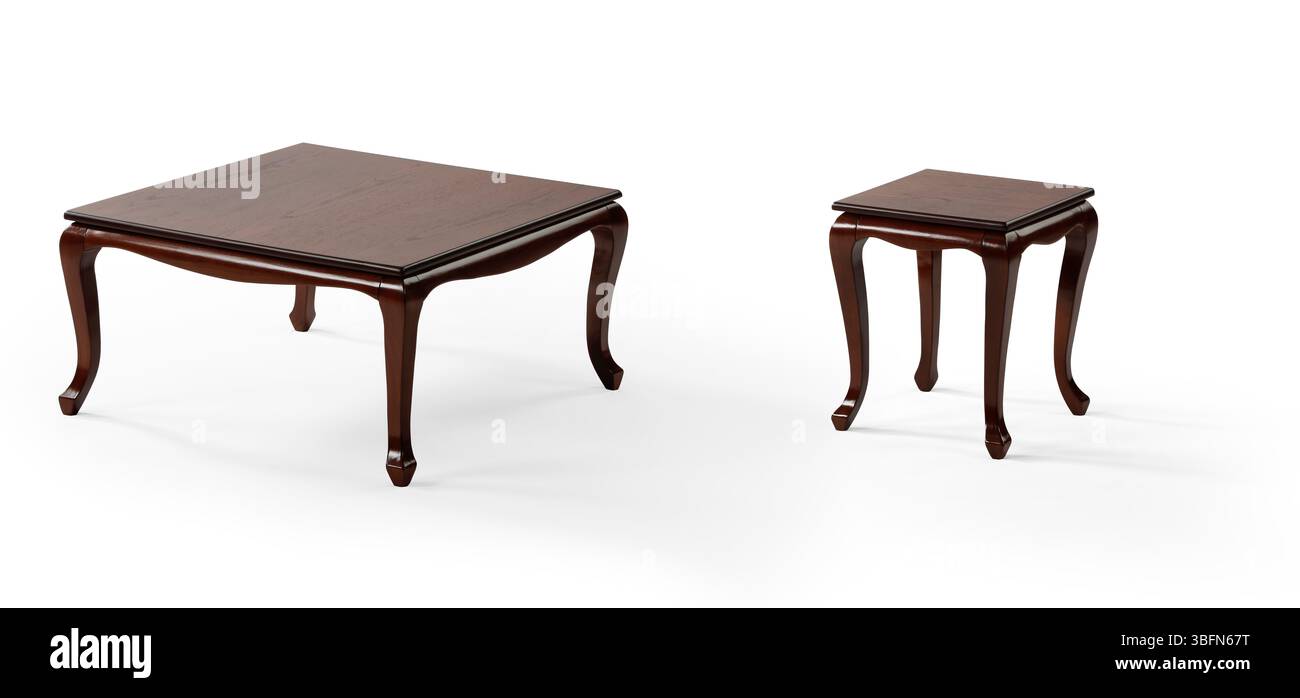 classic coffee table isolated on white background Stock Photo - Alamy