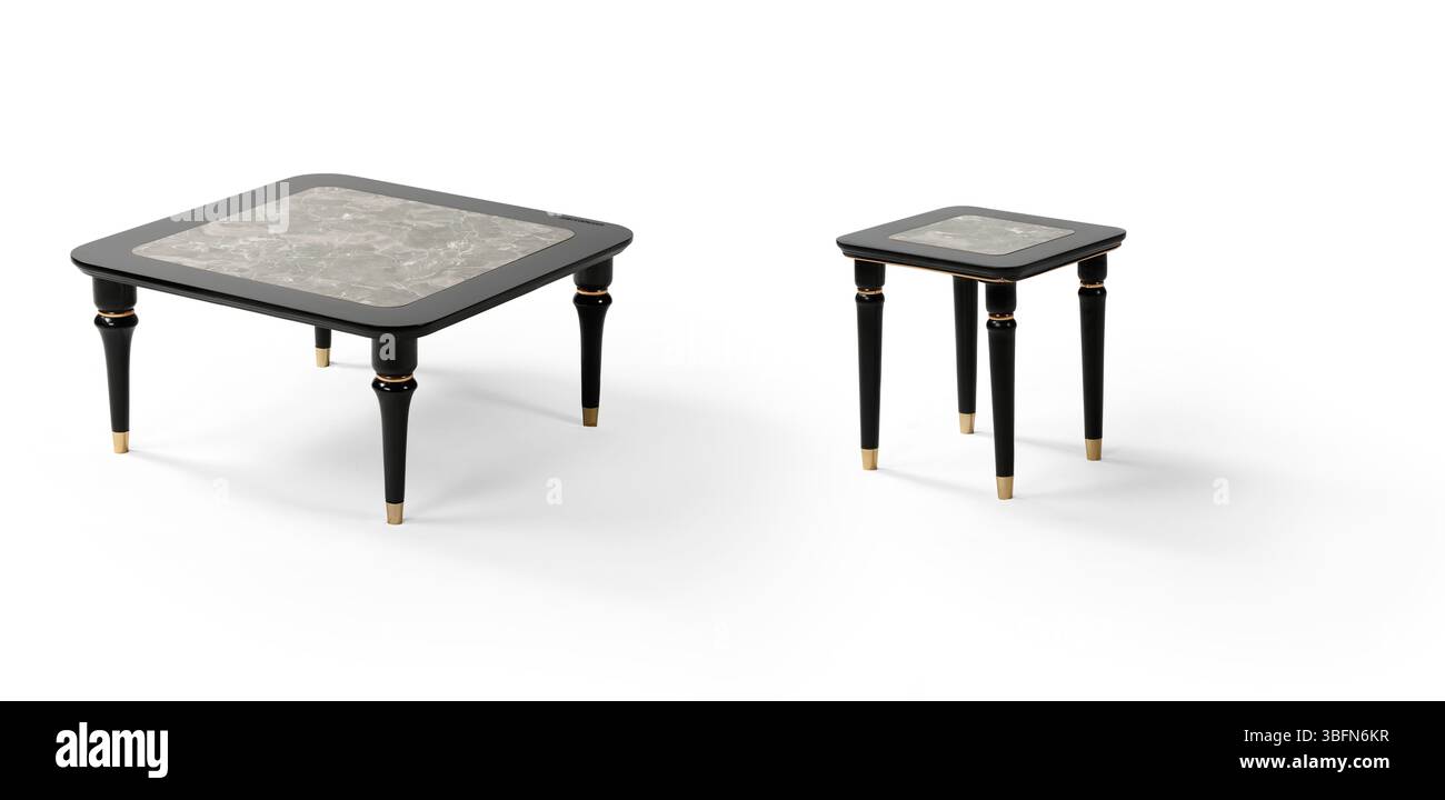 classic coffee table isolated on white background Stock Photo - Alamy