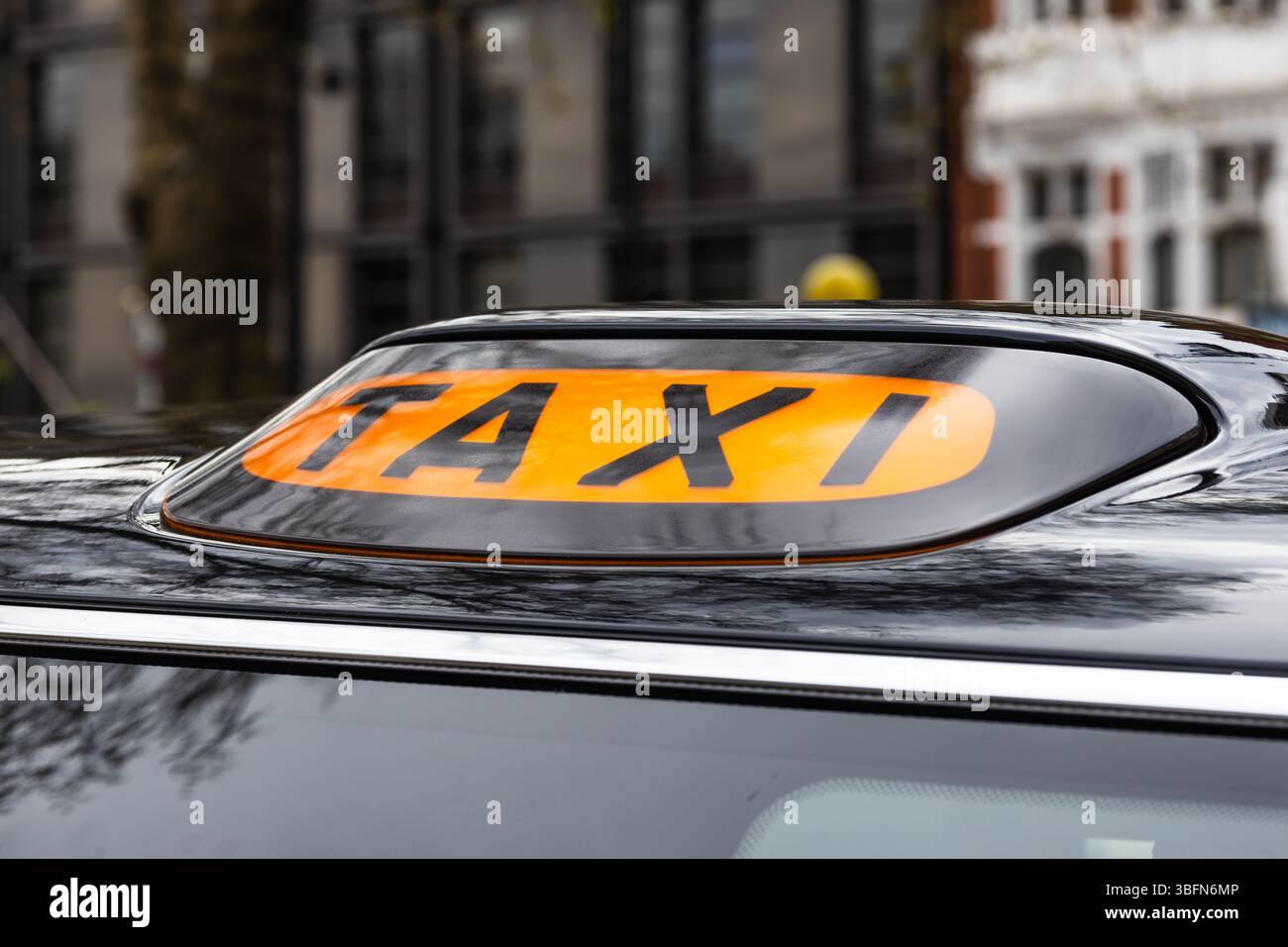 Classic London Black Taxi Roof Sign, Iconic Orange TAXI Sign on ...