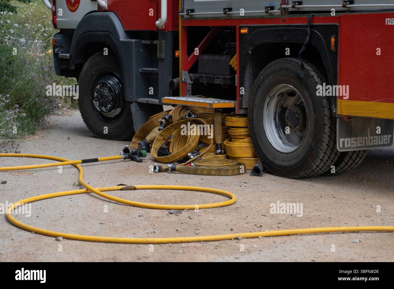Firefighters during a forest fire drill in Collserola mountain, on June ...