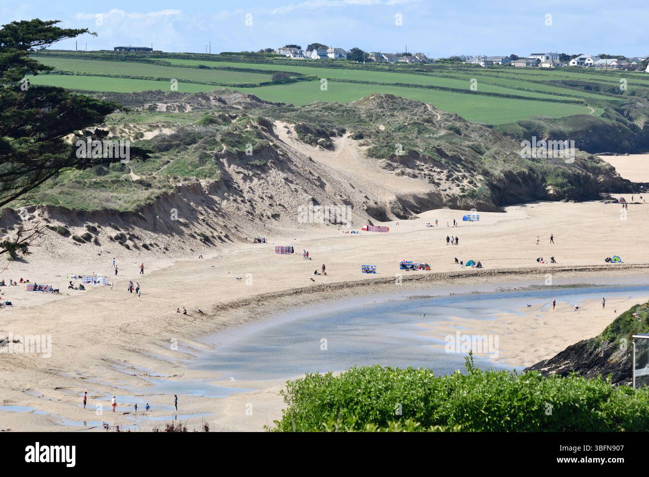 Gannel Estuary Newquay Cornwall England uk Stock Photo - Alamy