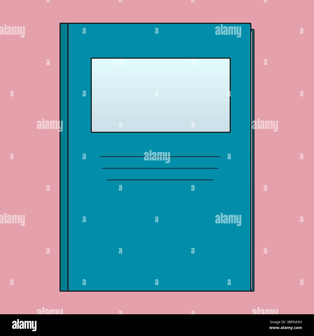 Minimalist flat cartoon style vector illustration of school notebook on ...