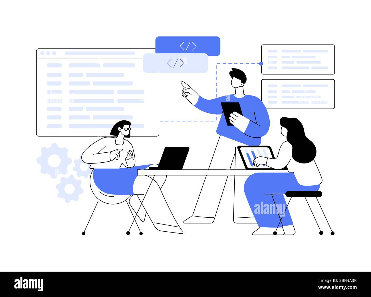 Software development isolated cartoon vector illustrations Stock Vector ...