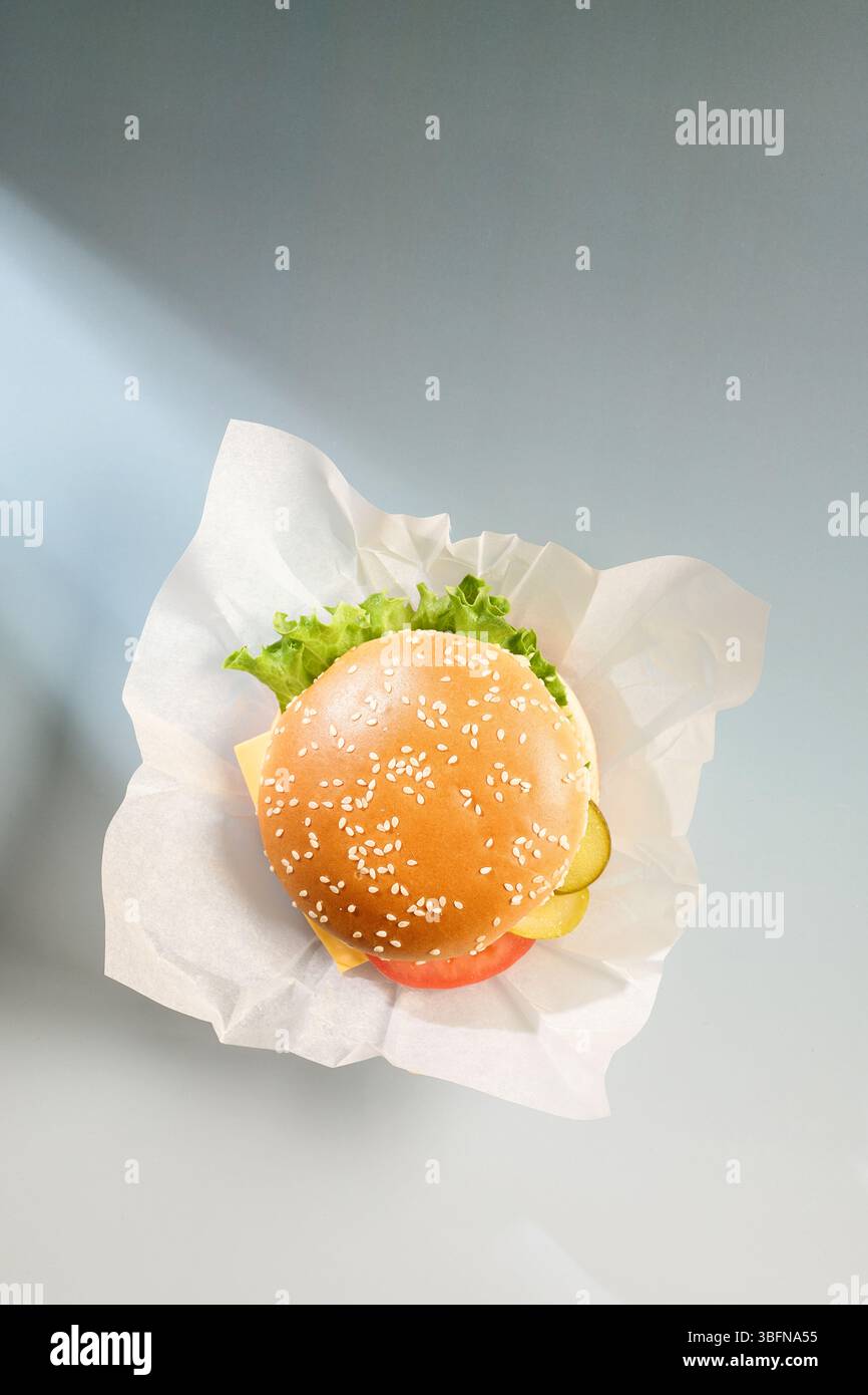 Crisp chicken burger top view hi-res stock photography and images - Alamy