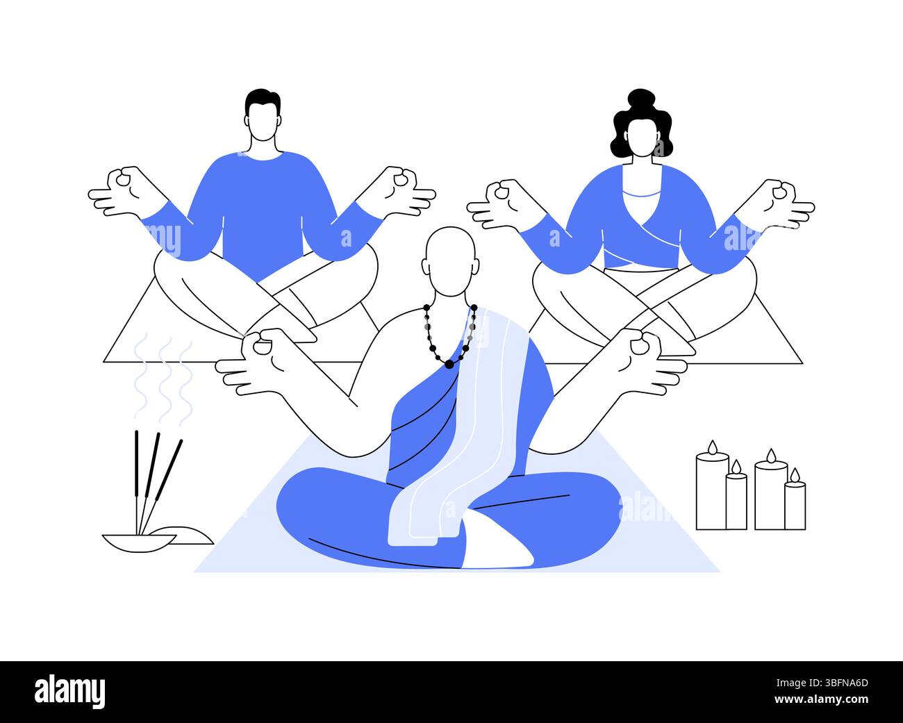 Vipassana meditation isolated cartoon vector illustrations Stock Vector ...