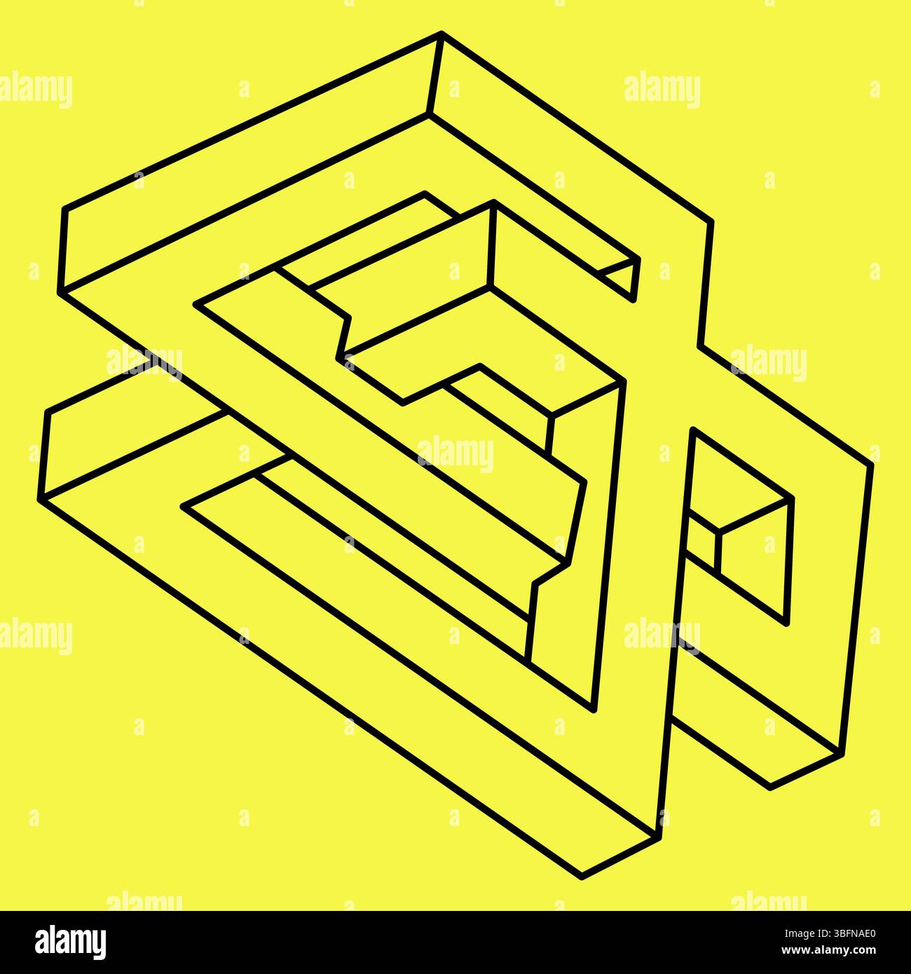 Impossible optical illusion shapes. Optical art object. Impossible ...