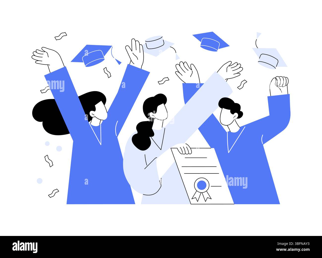 Graduation cap isolated cartoon vector illustrations Stock Vector Image ...