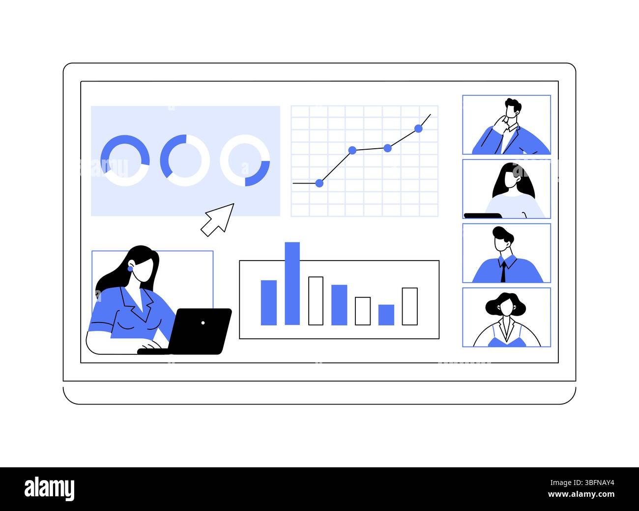 Screen sharing isolated cartoon vector illustrations Stock Vector Image ...