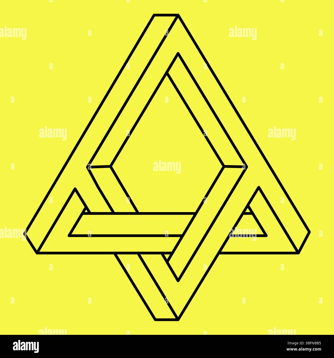 Impossible shapes logo design, optical illusion object. Op art figure ...