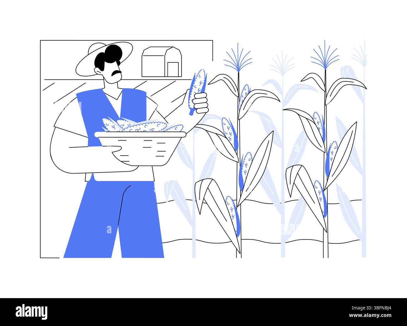 Corn production isolated cartoon vector illustrations Stock Vector ...
