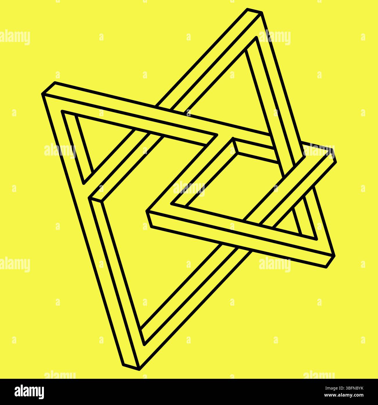 Impossible optical illusion shapes. Op art object. Impossible figures. Line art. Sacred geometry ...