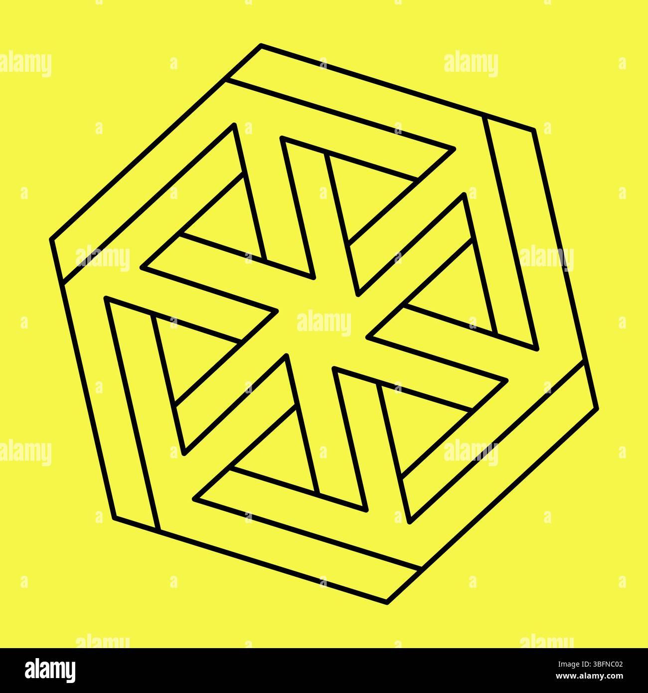 Impossible optical illusion shape. Optical art object. Impossible ...