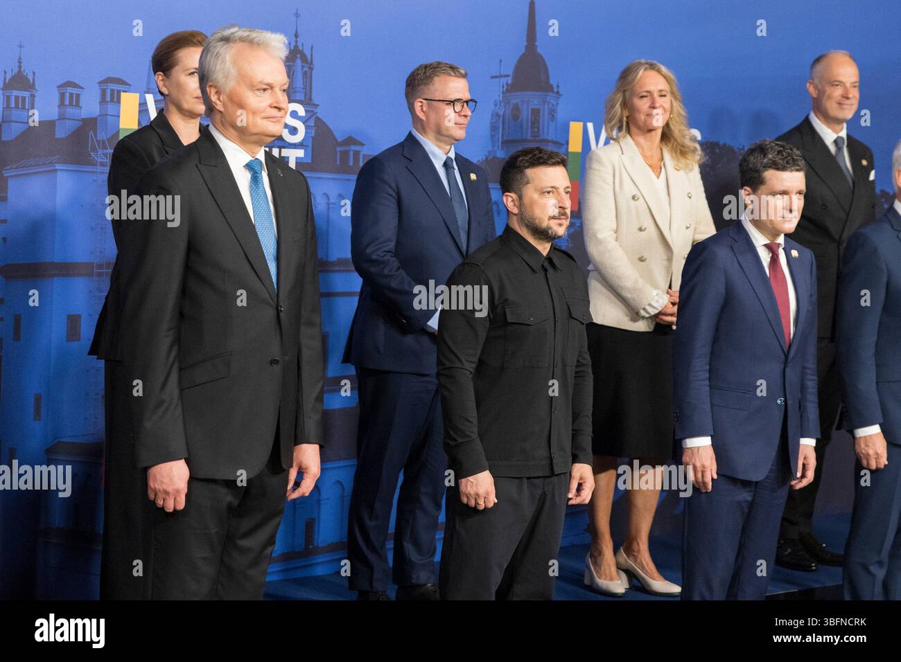 Vilnius, Lithuania. 02 June, 2025. Leaders of the Baltic Nine and Nordic Countries stand ...