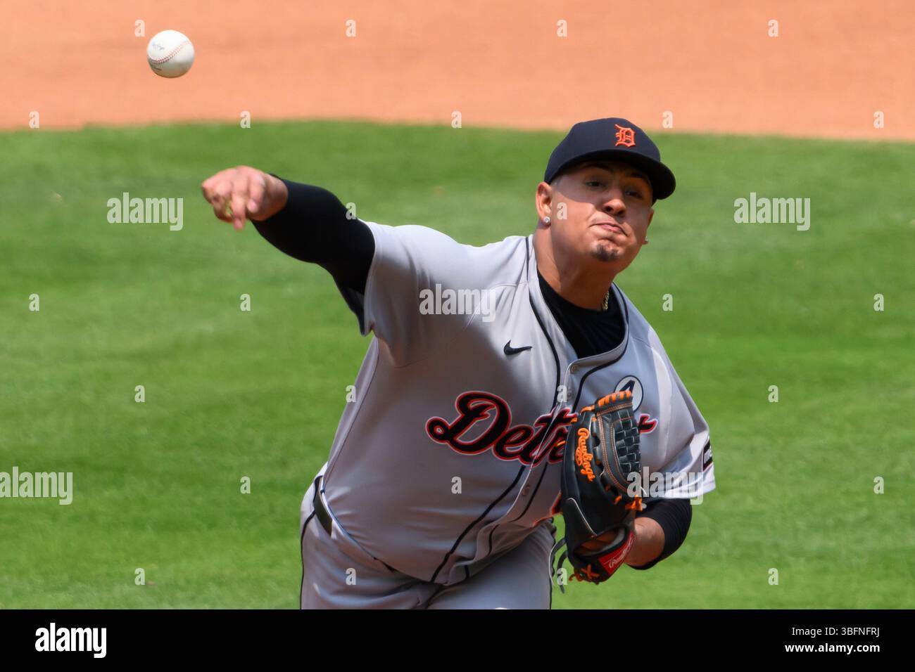 Detroit Tigers starting pitcher Keider Montero throws to a Kansas City ...