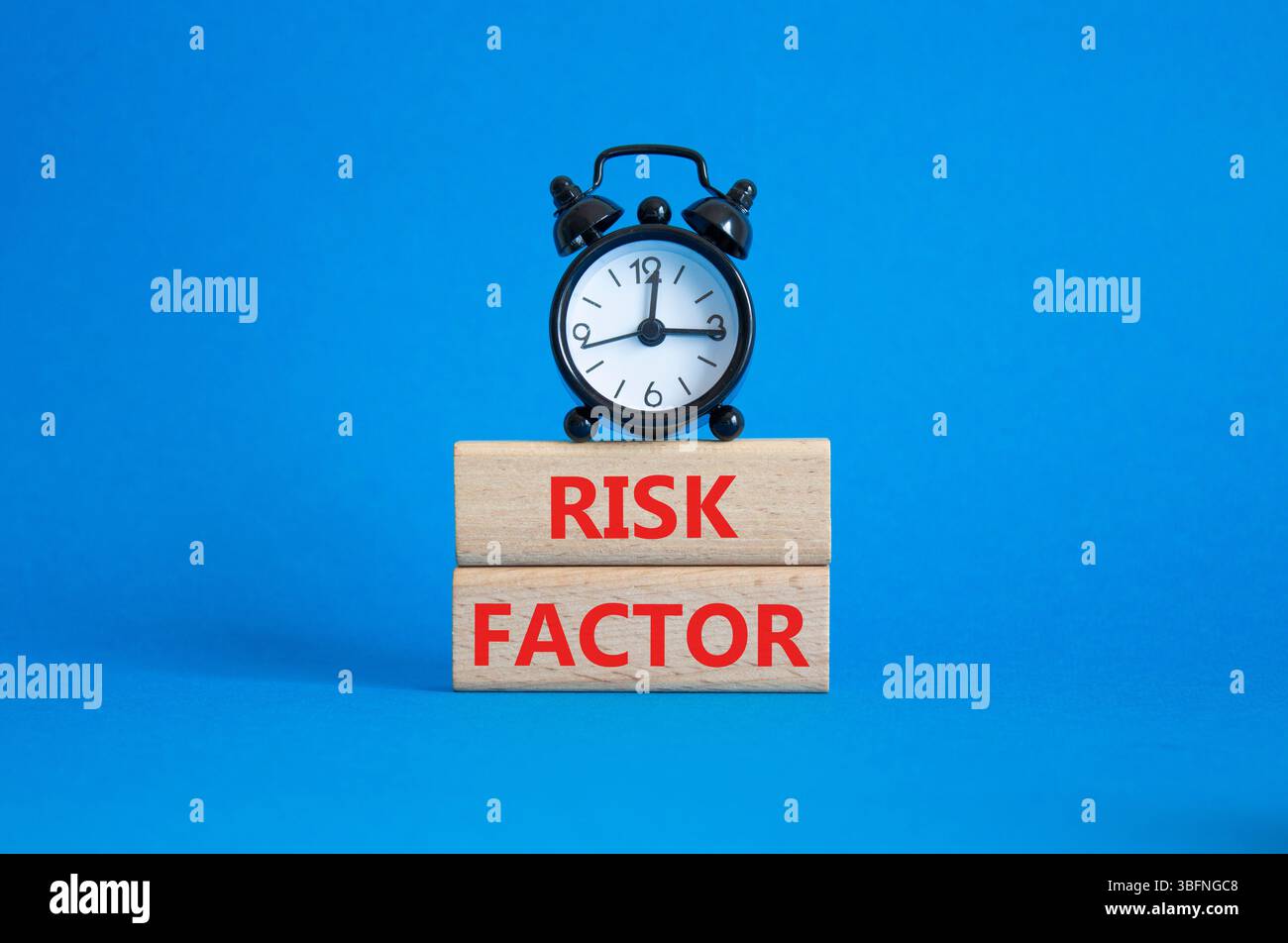 Risk Factor symbol. Wooden blocks with words Risk Factor Beautiful blue ...